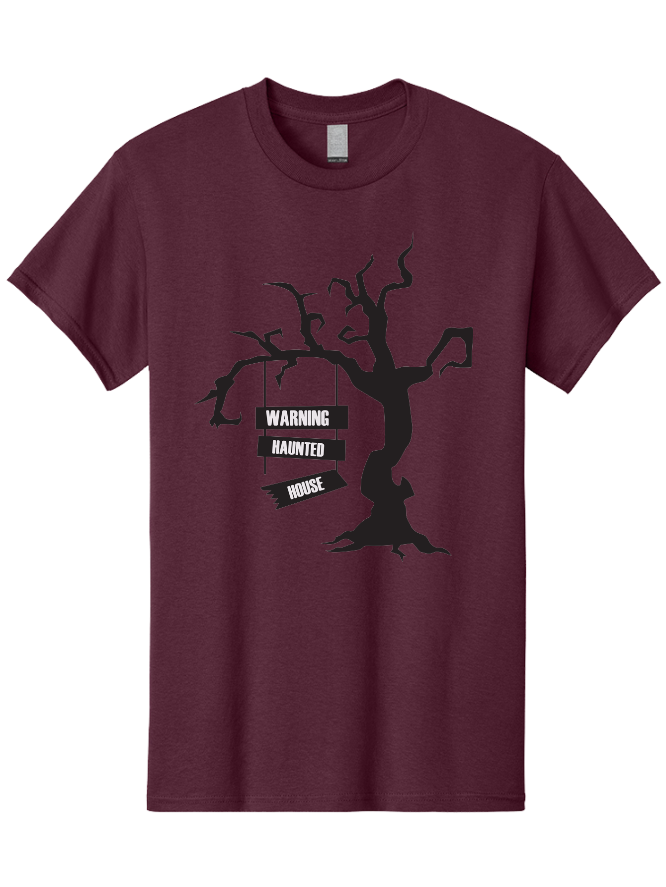 Warning-Haunted-House Men'S Graphic Tee, 100% Cotton, Comfortable Casu ...